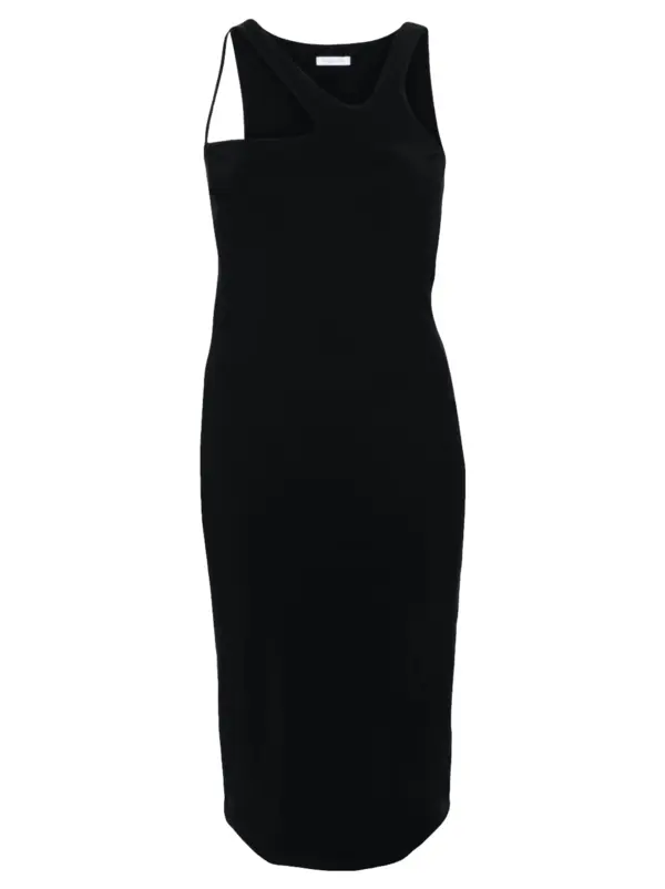Patrizia Pepe Essential Asymmetric Midi Dress - Black