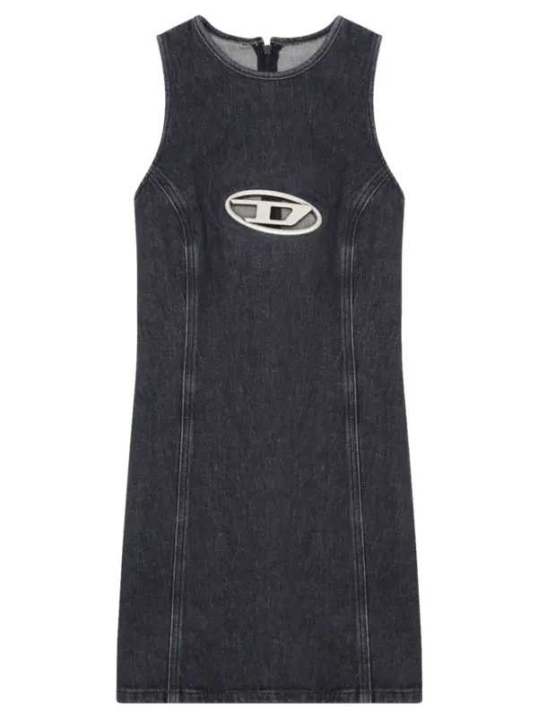 Diesel Oval D Denim Mini Dress - Grey