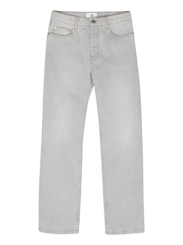 Ami Low-rise Straight-leg Jeans - Grey