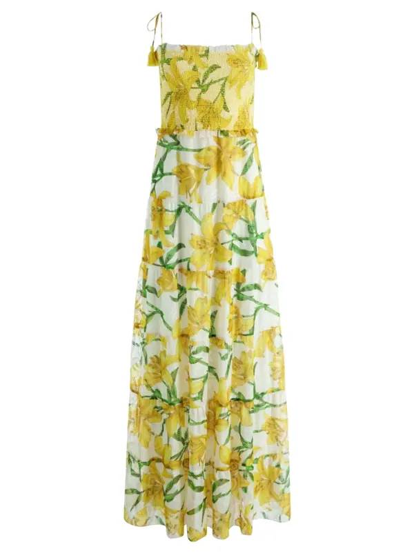 Alice + Olivia Marna Floral-print Maxi Dress - Yellow