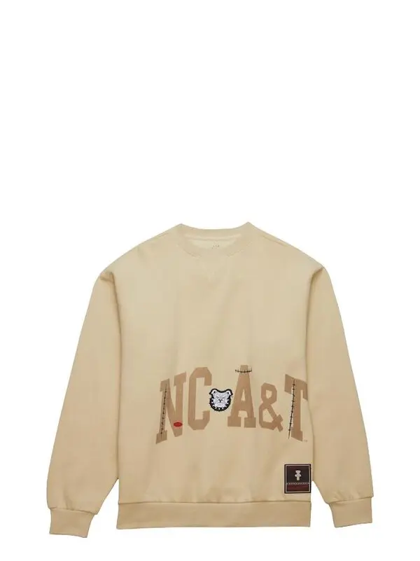 TRAVIS SCOTT X Mitchell & Ness North Carolina A&t Aggies Pullover Sweatshirt - Tan