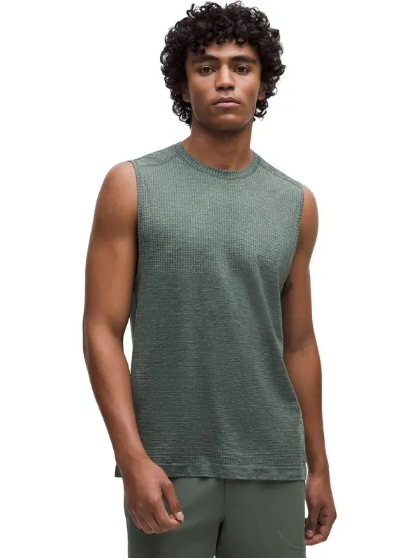 Lululemon Metal Vent Tech Sleeveless Shirt - Pine Grey/palm Deco