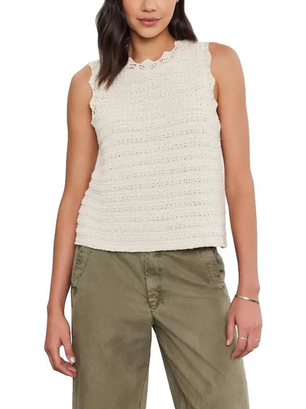 Velvet By Graham & Spencer Sophie Sweater Vest - Neutral / White