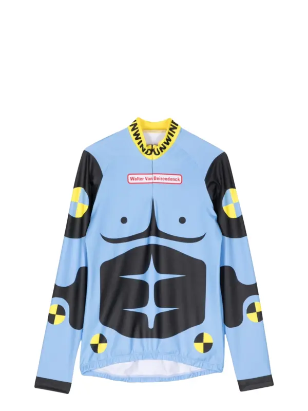 WALTER VAN BEIRENDONCK Dummy-print Cycling Top - Blue