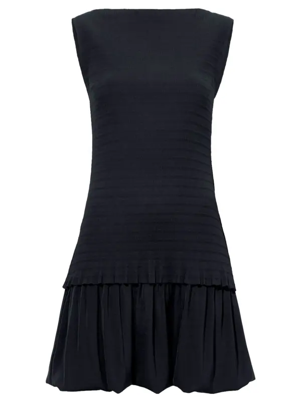 Proenza Schouler White Label Layered Seersucker Mini Dress - Black