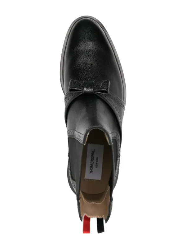 Thom Browne Bow-detailing Leather Chelsea Boots - Black