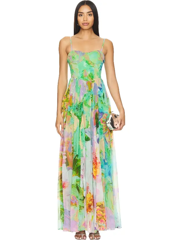 Hemant & Nandita Corset Maxi Dress - Multicolor