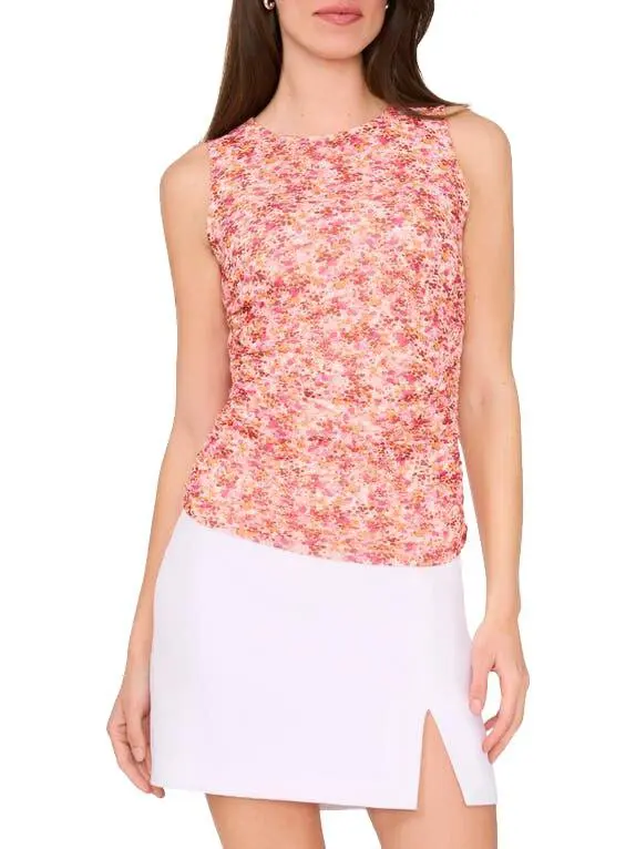 Halogen Side Ruched Sleeveless Top - Seashell Pink