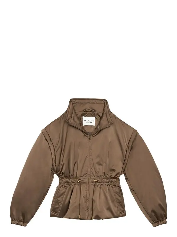 MARANT ETOILE Quilted Satin Nylon Jacket - Khaki