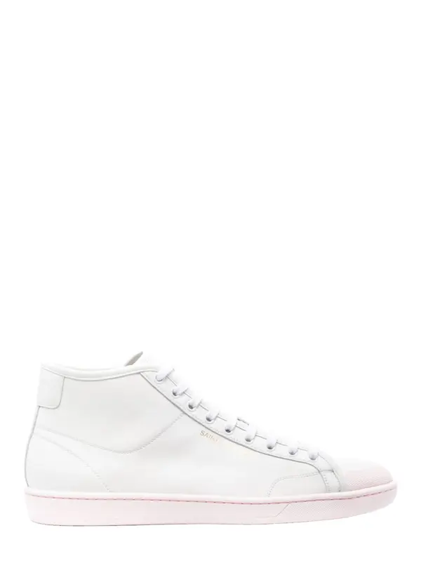 Saint Laurent Logo-stamp High-top Sneakers - Yellow