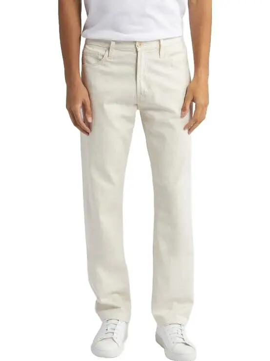 Ag Everett Slim Straight-leg Cotton & Linen Blend Jeans - Natural