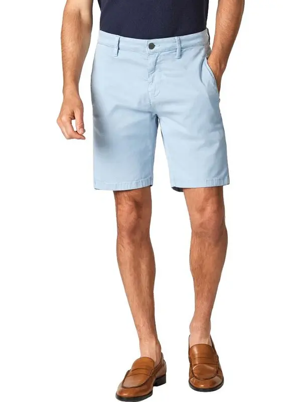 34 Heritage Nevada Flat Front Twill Shorts - Faded Denim Soft