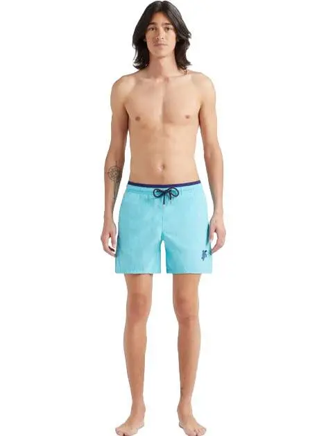 Vilebrequin Solid Bicolor Length Swim Trunks - Bora Bora