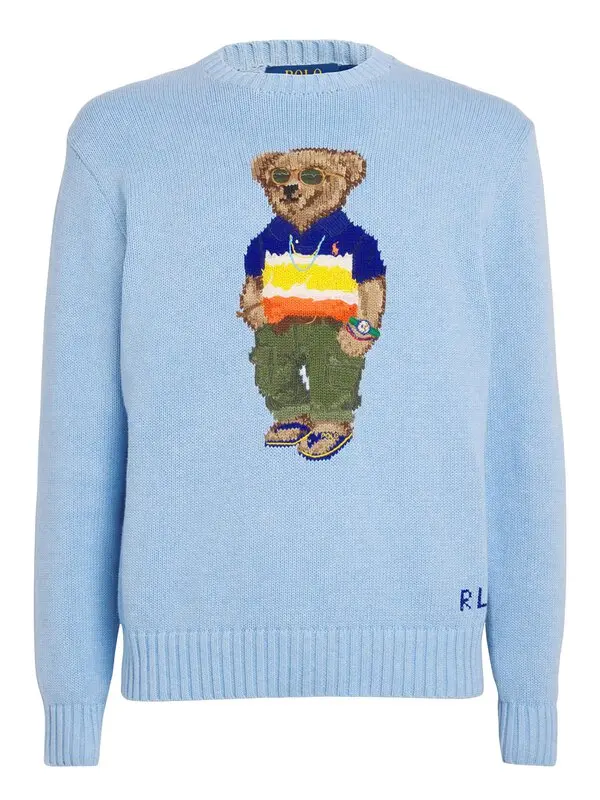 Ralph Lauren Cotton Polo Bear Sweater - Blue