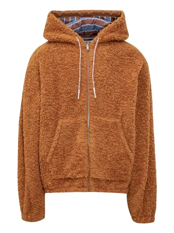 Marni Teddy Jacket In Wool Blend - Brown