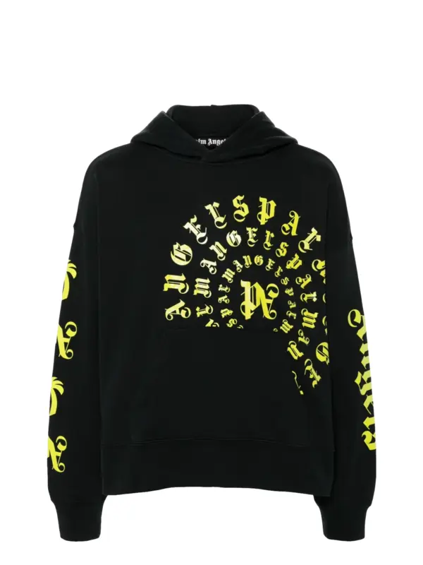 Palm Angels Logo-print Cotton Hoodie - Black