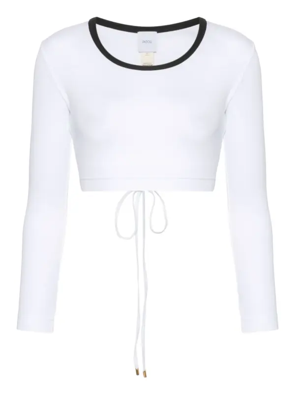 Patou Fine-ribbed Cropped Top - White