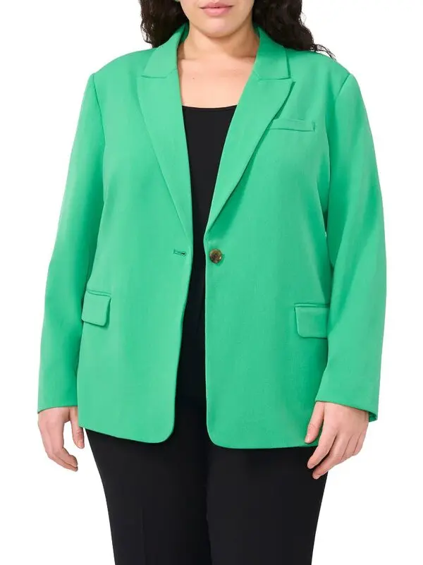 Halogen Oversized One-button Blazer - Vivid Green