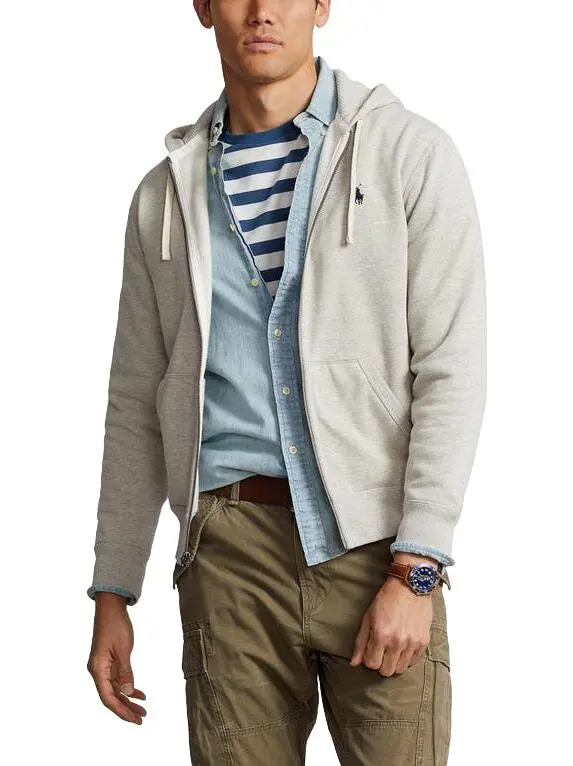 Ralph Lauren Cotton Blend Fleece Zip-up Hoodie - Light Sport Heather