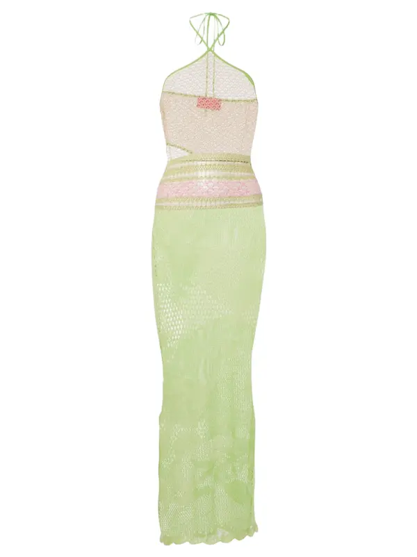 ROBERTA EINER Natalie Halterneck Maxi Dress - Multicoloured