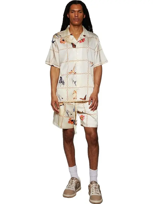 NAHMIAS Wildlife Silk Shorts - Ivory