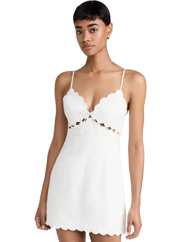 LoveShackFancy Sydow Linen Mini Dress - Antique White