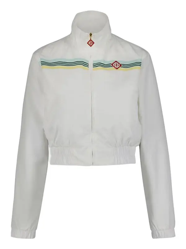 Casablanca Crochet-trim Zip-up Track Jacket - White