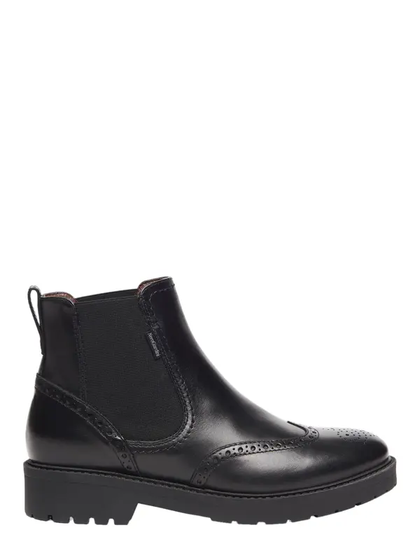 NEROGIARDINI Brogue Leather Chelsea Booties - Black