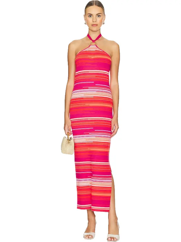 525 Emmy Halter Maxi Dress - Raspberry Sorbet Multi