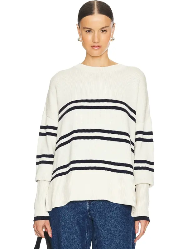 GRLFRND Astrid Pullover - Ivory & Navy