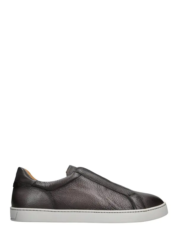 Magnanni Leather Slip-on Sneakers - Grey