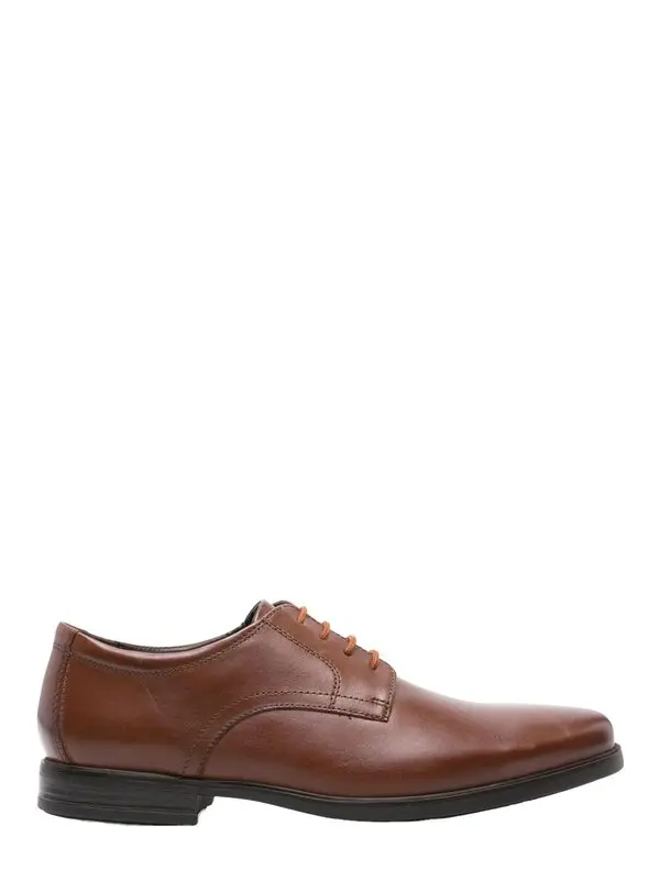Clarks Howard Leather Derby Shoes - Brown