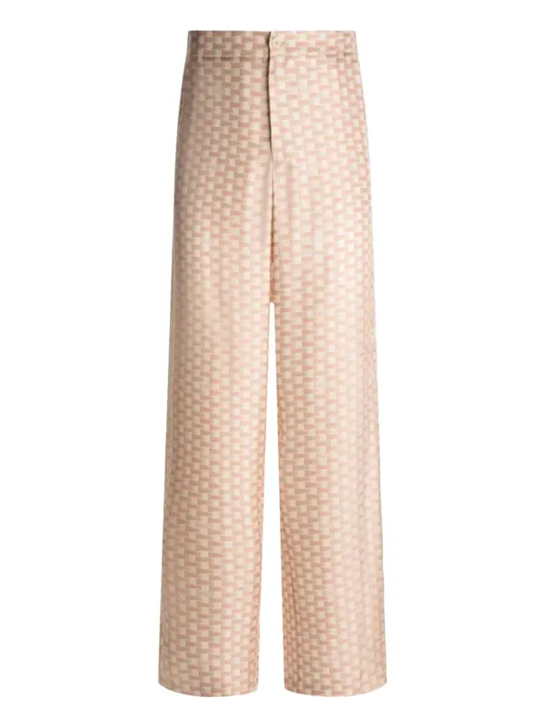 Bally Geometric-print Straight-leg Trousers - Pink