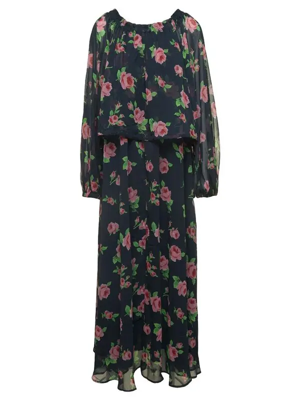 Remain Birger Christensen Rose Print Maxi Dress - Multicolor