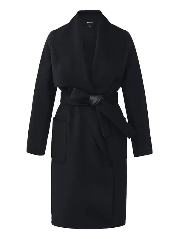 Mackage Thalia Belted Wrap Coat - Black