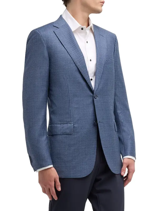 Brioni Gingham Check Sport Coat - Bluettena
