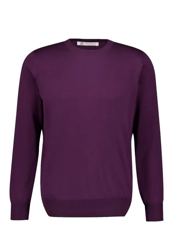 Brunello Cucinelli Crew-neck Cotton Jumper - Purple