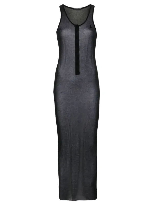 ANDREĀDAMO Fine-ribbed Maxi Dress - Black
