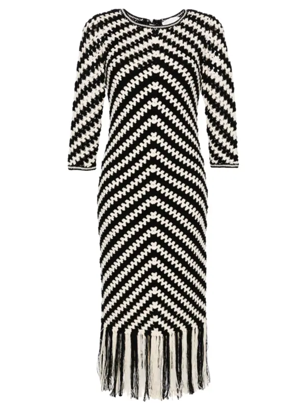 Zimmermann Halliday Crochet Midi Dress - Black