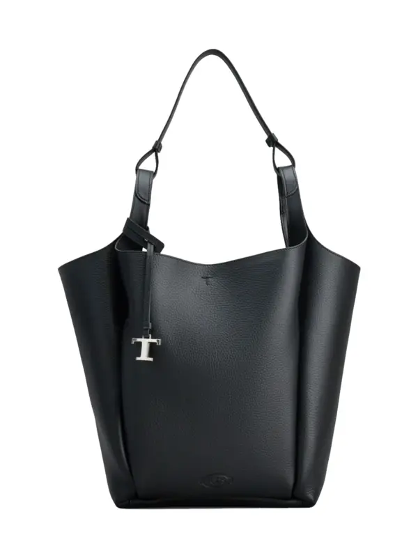 TOD'S Debossed Leather Tote - Black