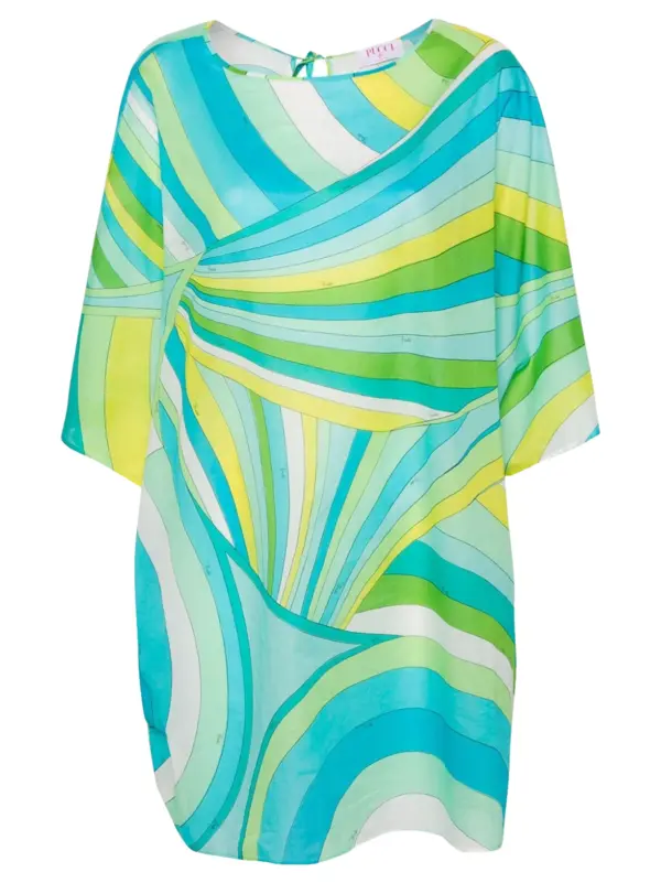 Emilio Pucci Iride-print Cotton Minidress - Blue