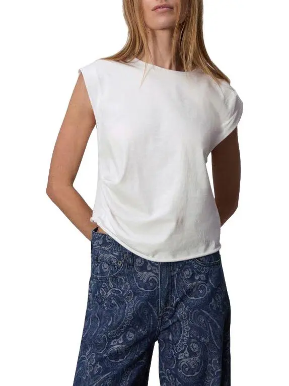 Rag & Bone Mica Gathered Muscle Tee - White
