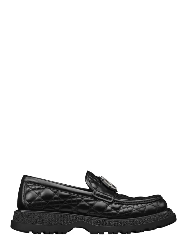Dior Kumo Cannage Leather Moccasins - Black