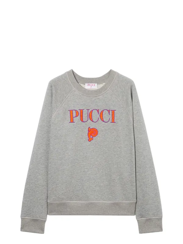 Emilio Pucci Logo-embroidered Sweatshirt - Grey