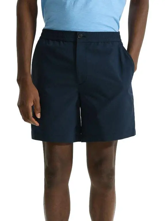 Theory Larin Flat Front Drawstring Shorts - Baltic