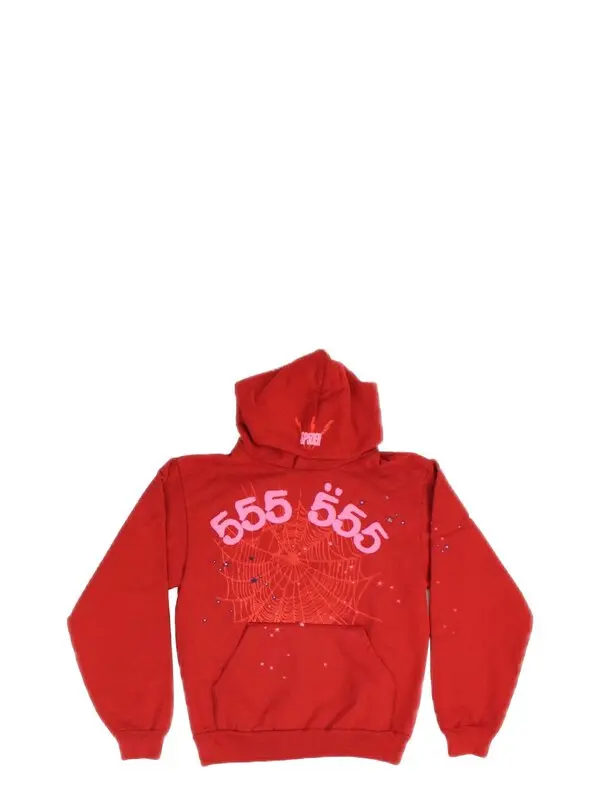 SP5DER Og Web Cotton Hoodie - Red