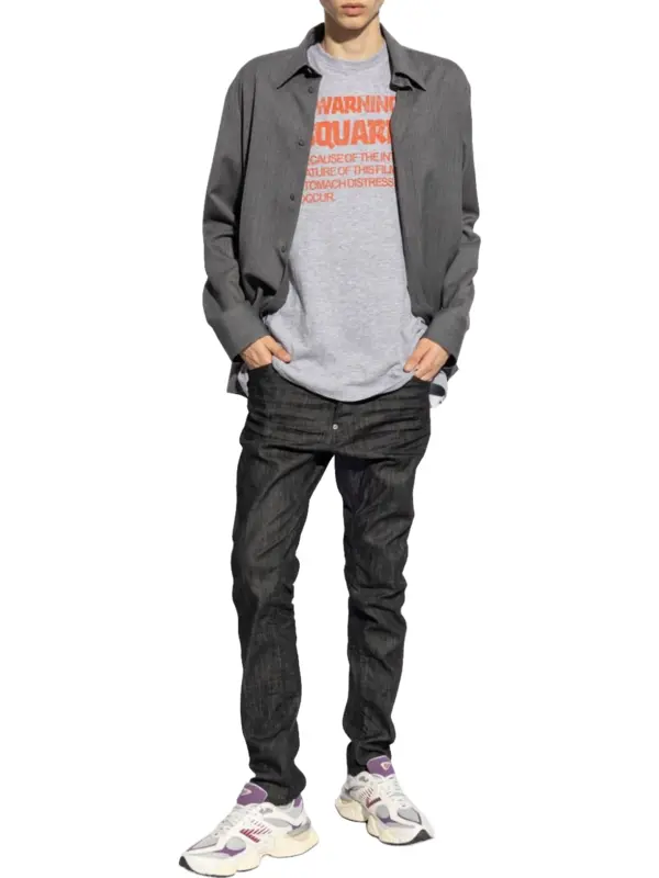 Dsquared2 Logo-patch Cotton Jeans - Grey