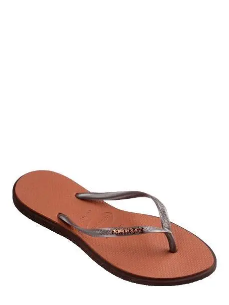 Havaianas Slim Pointed Toe Flip Flop - Dark Brown
