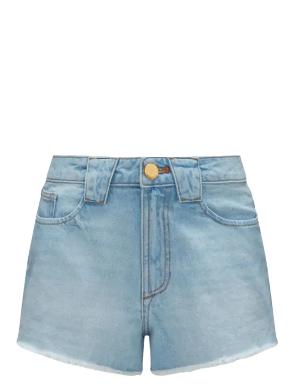 Perfect Moment Stonewashed Denim Shorts - Blue