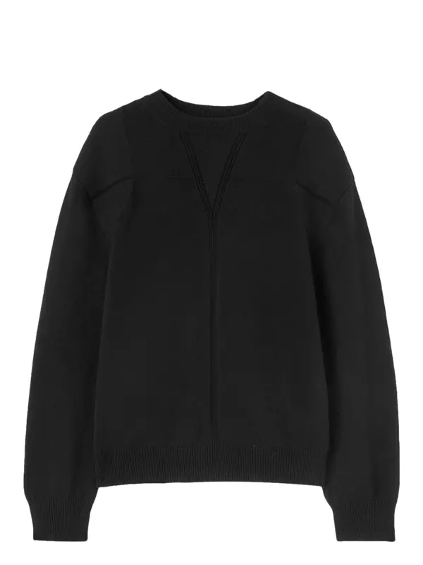 JIL SANDER Round-neck Wool-blend Jumper - Black